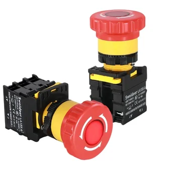 22mm Mushroom Emergency Stop Button Switch With Light Emergency Stop Power Switch Control ...