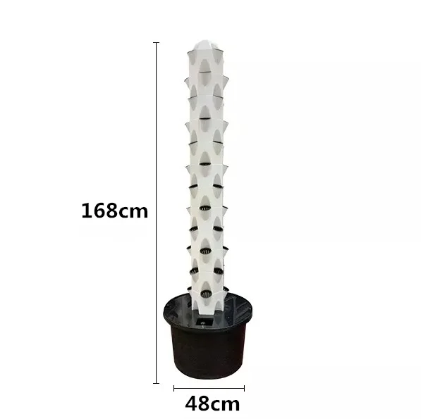 Hydroponic System 48 Planting Holes Vertical Petal Tower With Led Grow ...