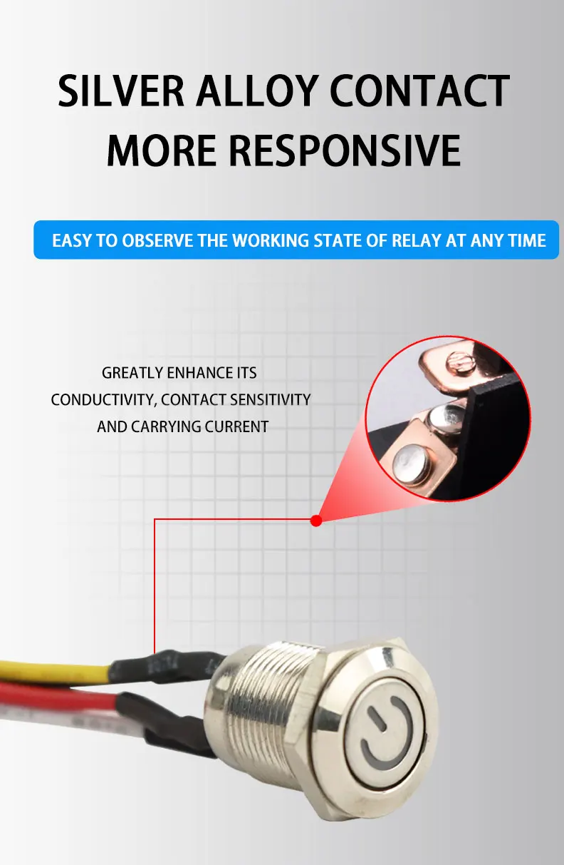 12mm 16mm 19mm 22mm Momentary Push Button Switch 5v 12v