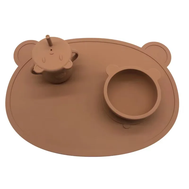 Custom Printed Kids Cartoon Bear Shape Children Table Mat Baby Feeding ...