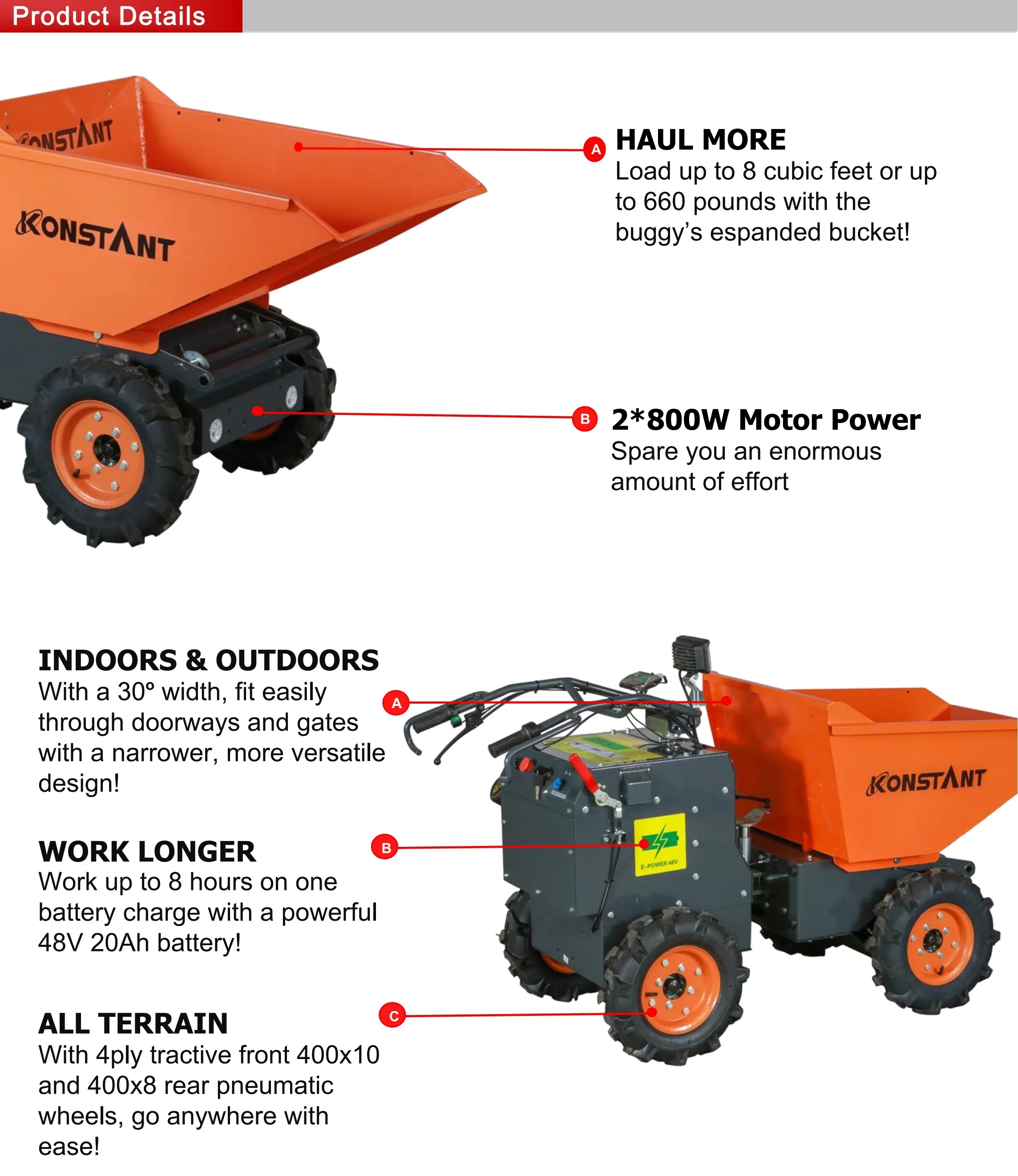 Electric Mini Dumper 4x4, 300kg Capacity Garden Loader | Efficient Mini ...