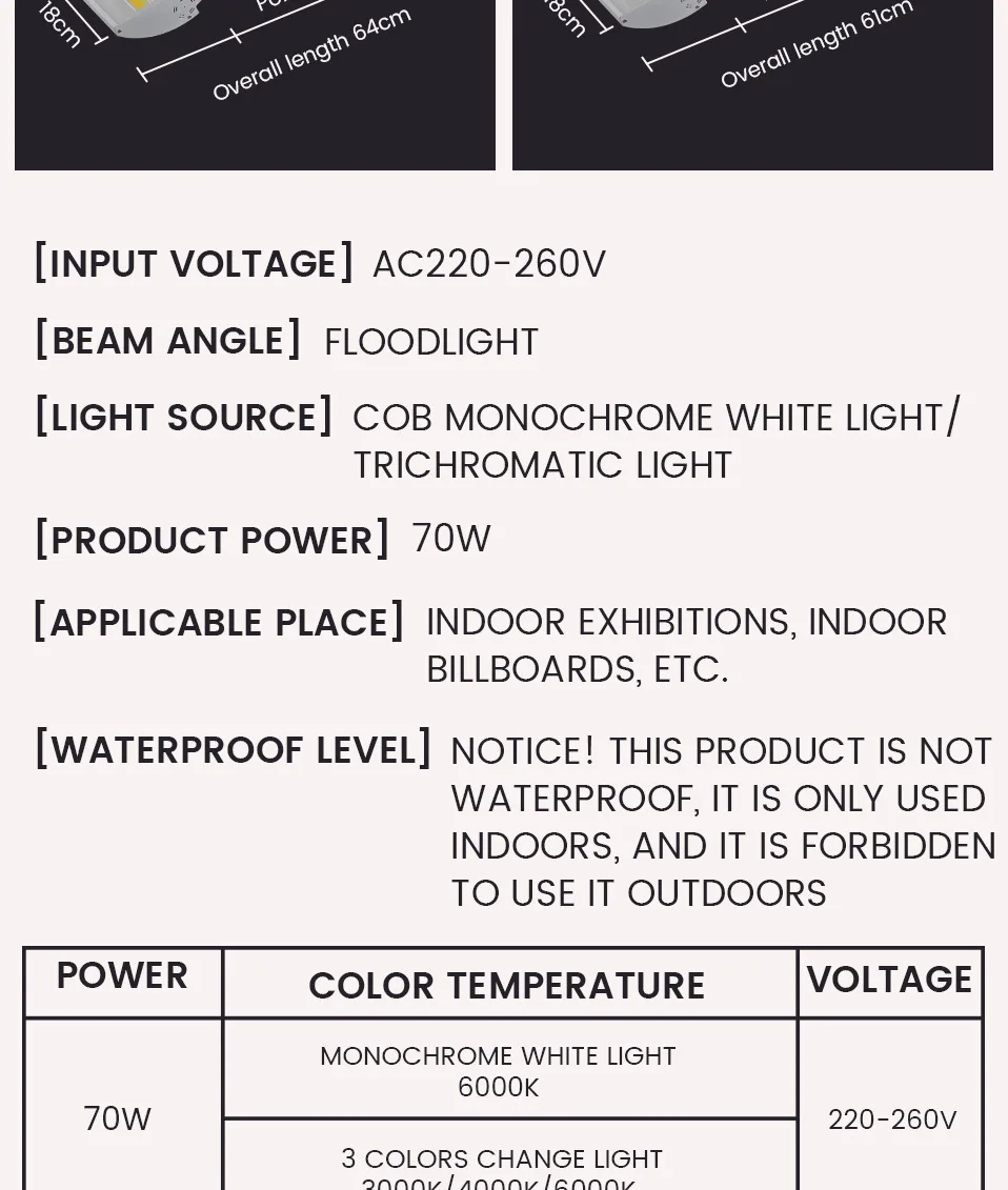 Dimmable Long Arm Spotlights for Exhibition Booths - 20W, 30W, 70W LED ...