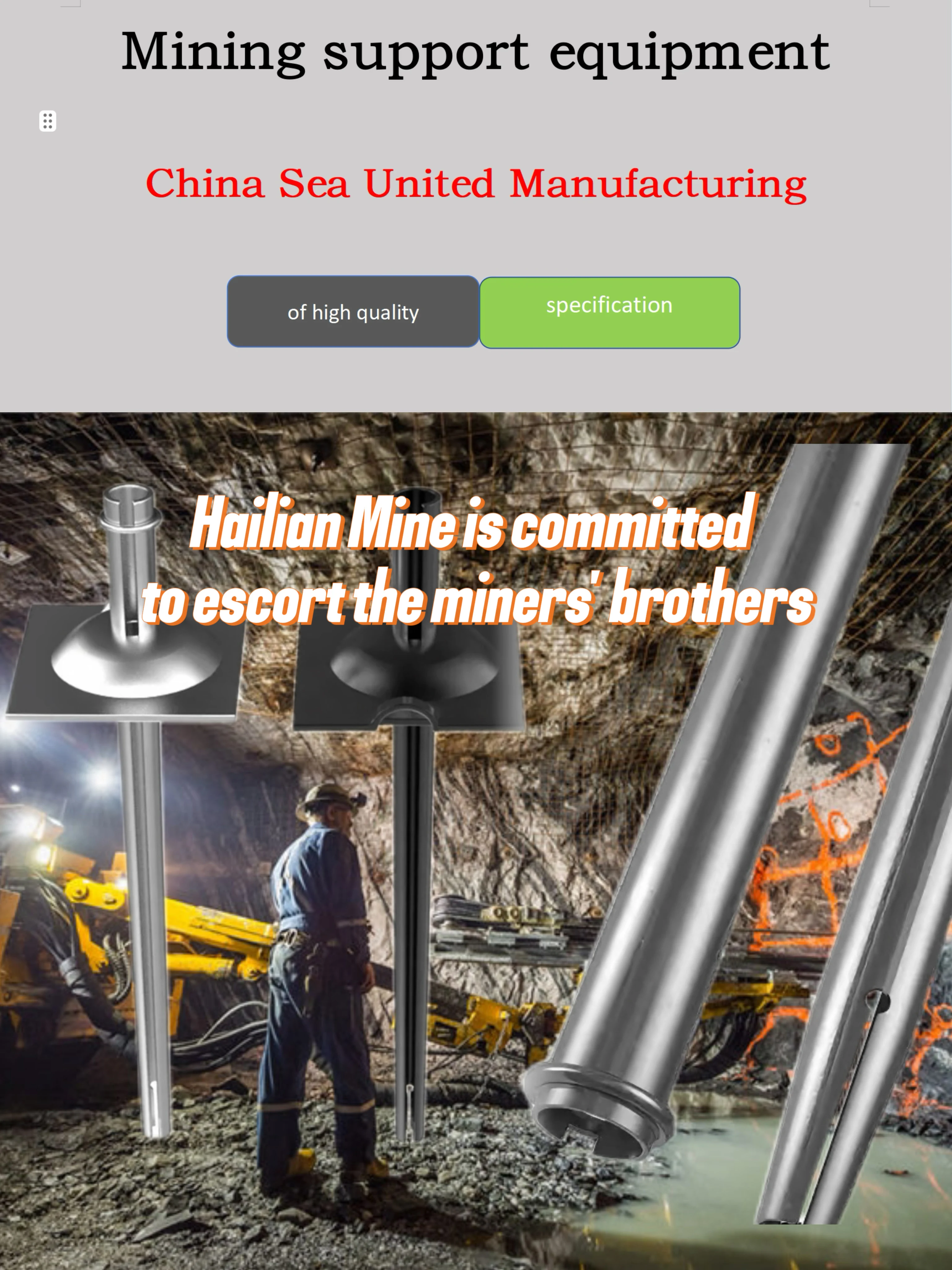 Expansion Anchor Roof Bolt Rock Mf-47mm Mine Support Bolt Underground ...