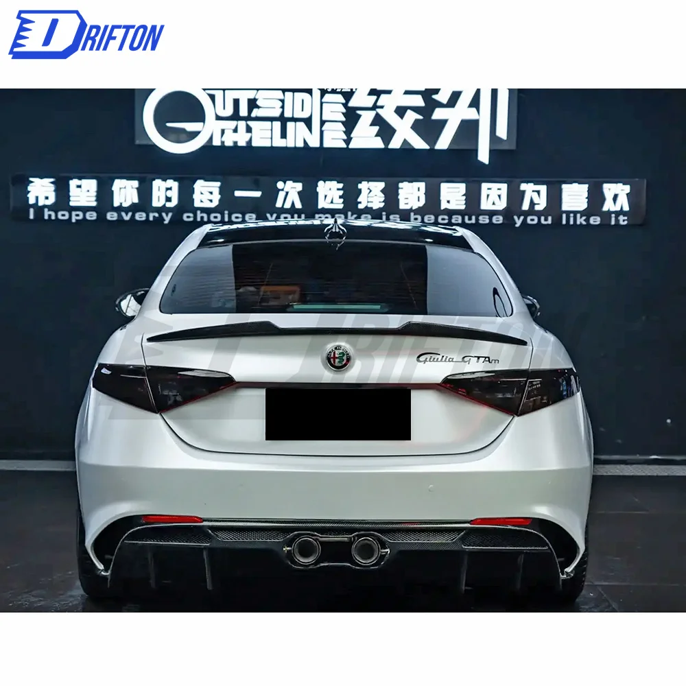 GTAM Style Partial Carbon Fiber Rear Bumper for Alfa Romeo Giulia ...
