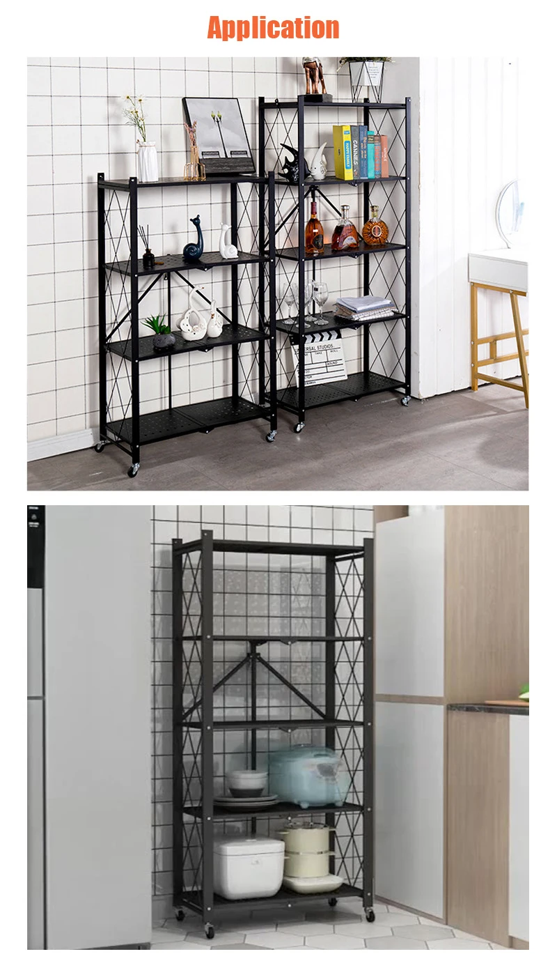 Collapsible Wire Shelving with Wheels - Eco-Friendly Storage