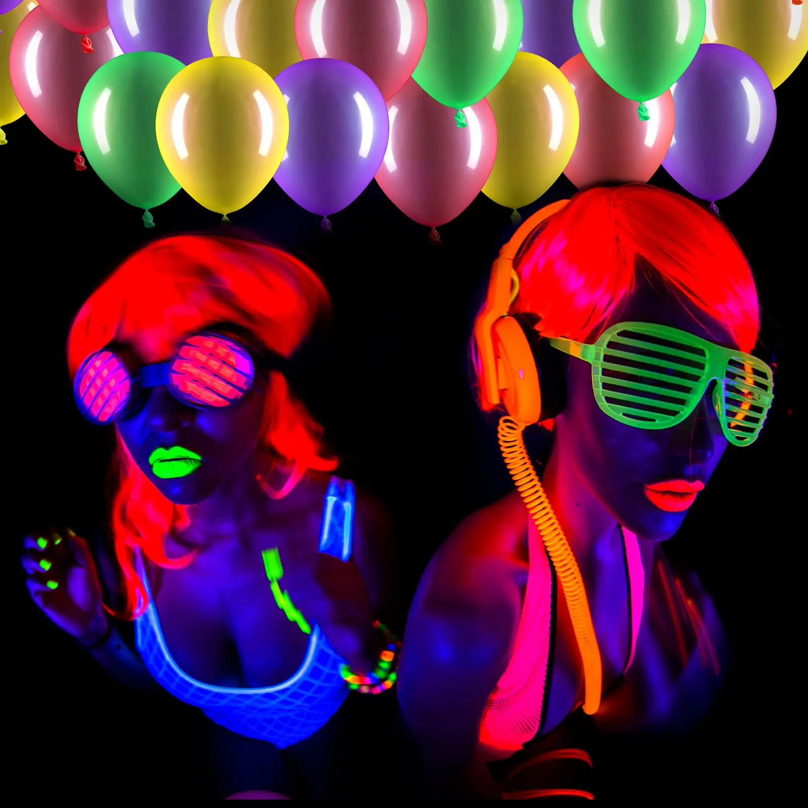 12inch UV Neon Balloons - Perfect for Party Decorations