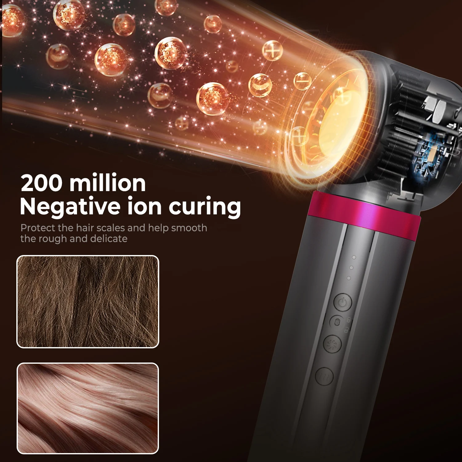 Hair Styler 6 In 1 Hot Air Brush Set Automatic Hair Curling Brush High ...