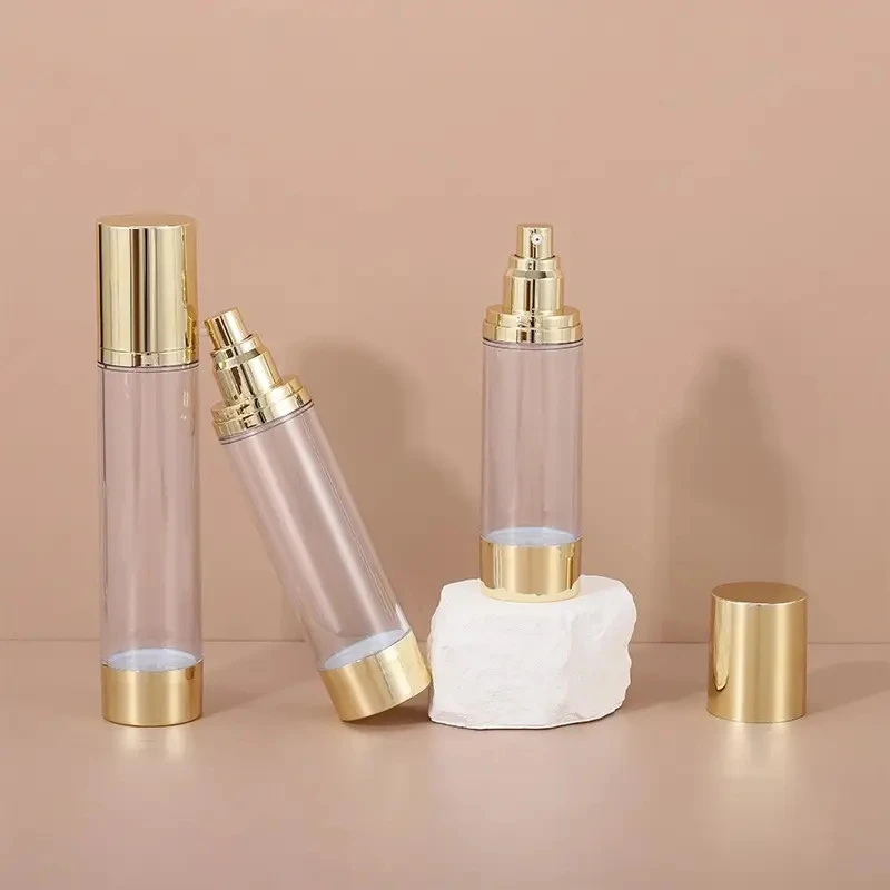 Skin Care Serum Empty Plastic Gold Transparent Lotion Pump