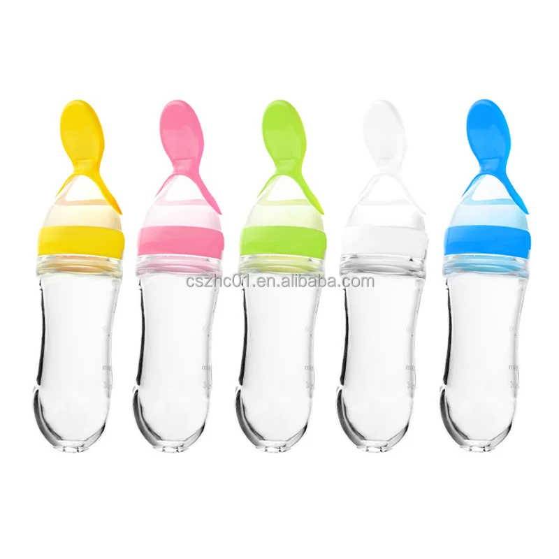 Baby Rice Paste Bottle Extruded Supplementary Feeding Spoon Silica Gel ...