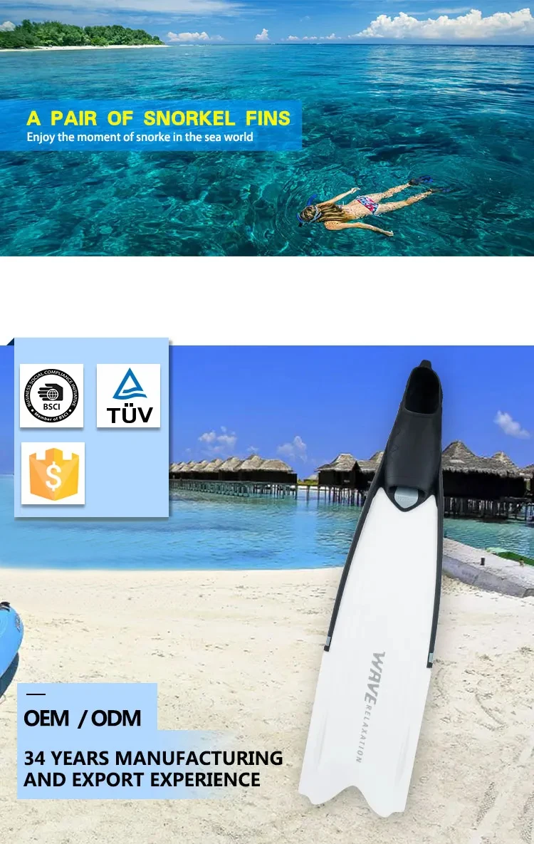 Wave Long Fins New Shape Colorful Pattern Long Fins Diving Equipment ...