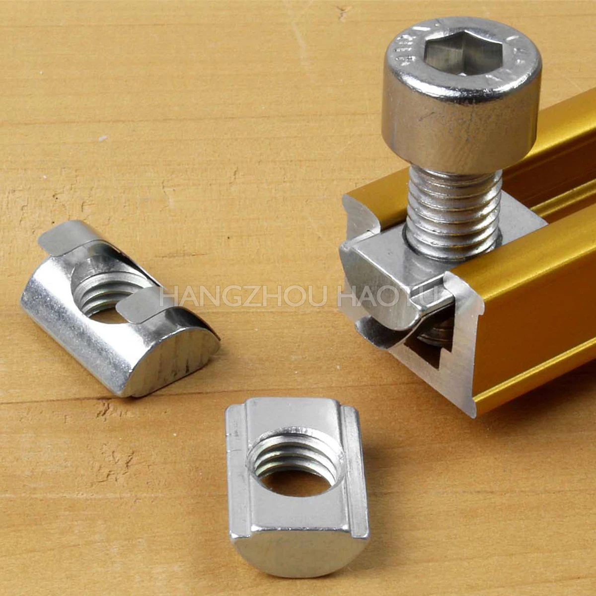 M4 M6 M10 Aluminum Self-aligning Elastic Roll In T Slot Nut With Spring ...