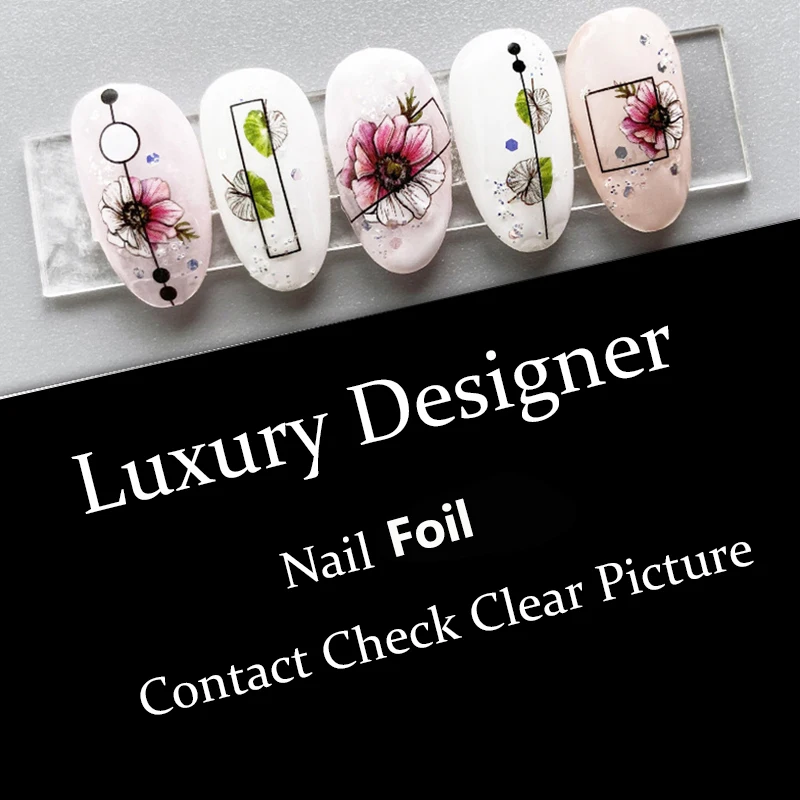 Holographic Brand Name Logo Luxury Transfer Designer Nail Art Foil ...