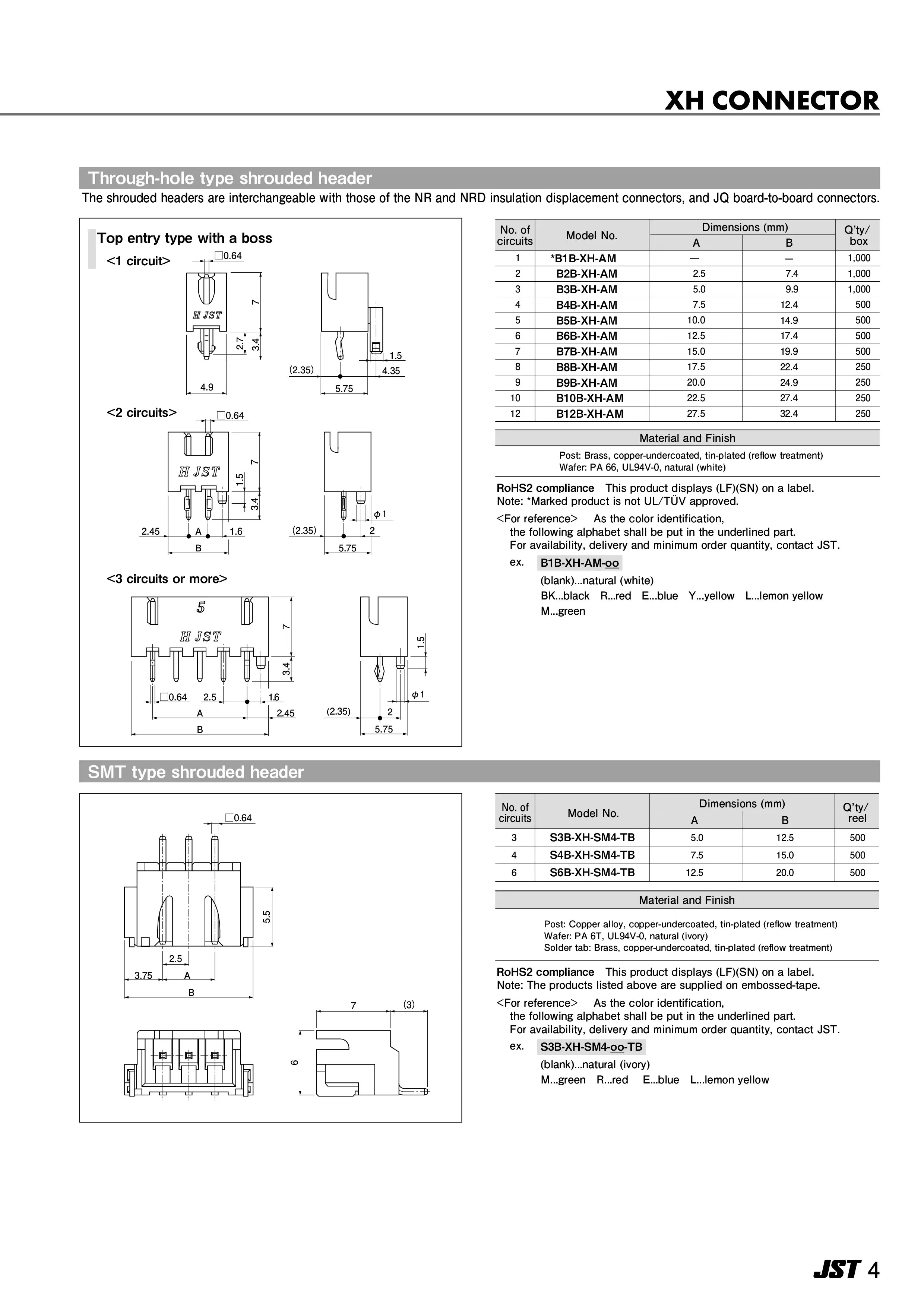 Original New Connector Jst Sxh-001t-p0.6 Wire To Board Xh Contact 22-28 Awg Crimping Terminal ...