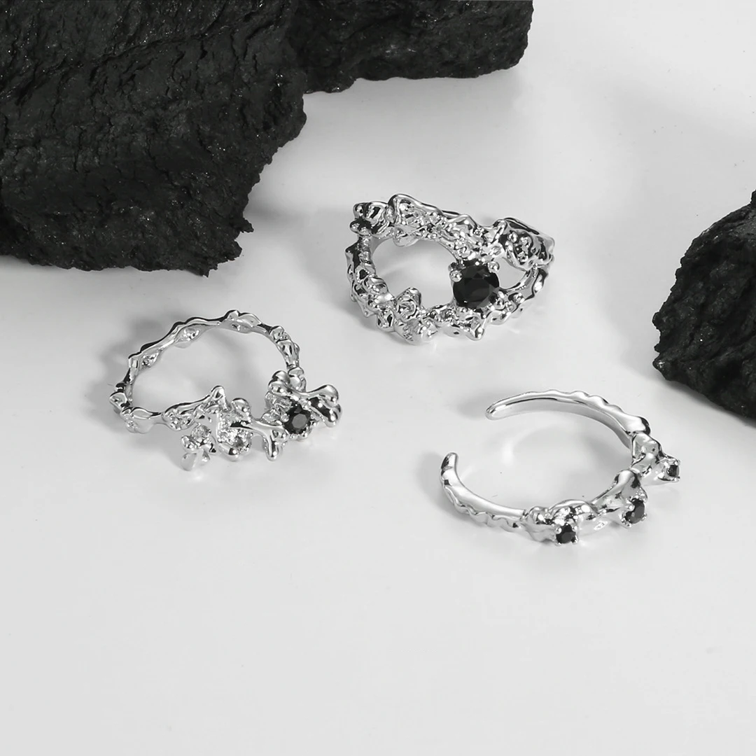 Personality Texture Pattern Finger Ring for Women Vintage Cool Fashion ...