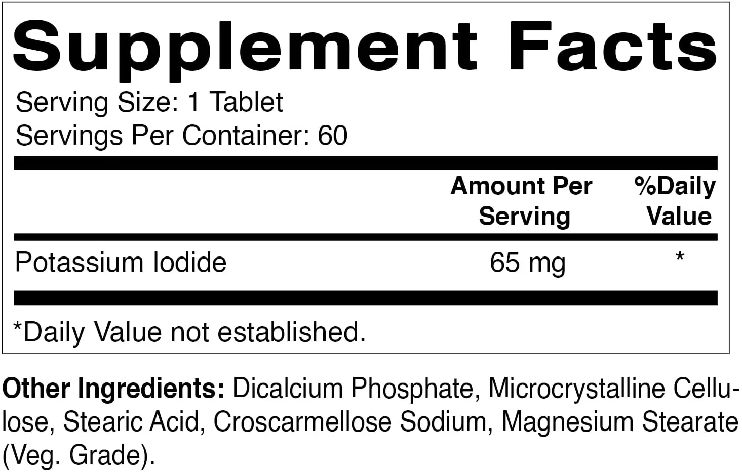 Rts Potassium Iodine Iodate Potassium Iodide Potassium Iodided Tablets ...