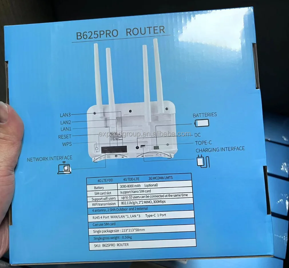 B625 Pro Router - 4G Indoor Router with 3 LAN Ports
