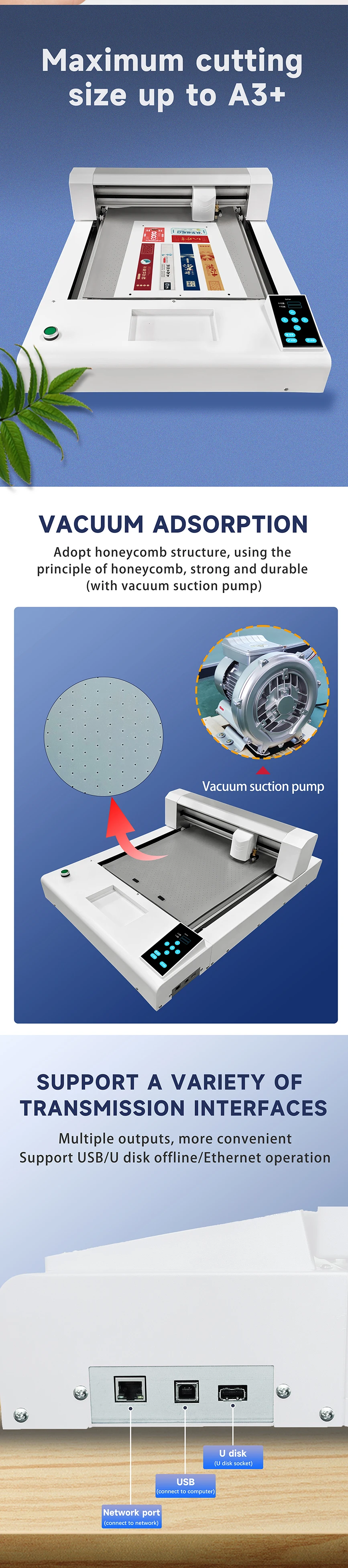 Flatbed Cutter A3 with Camera for Automatic Contour Cut DTF