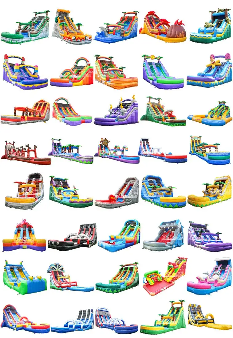 28ft Tall Danger Zone Waterslide Inflatable Dual Lane Water Slide With ...