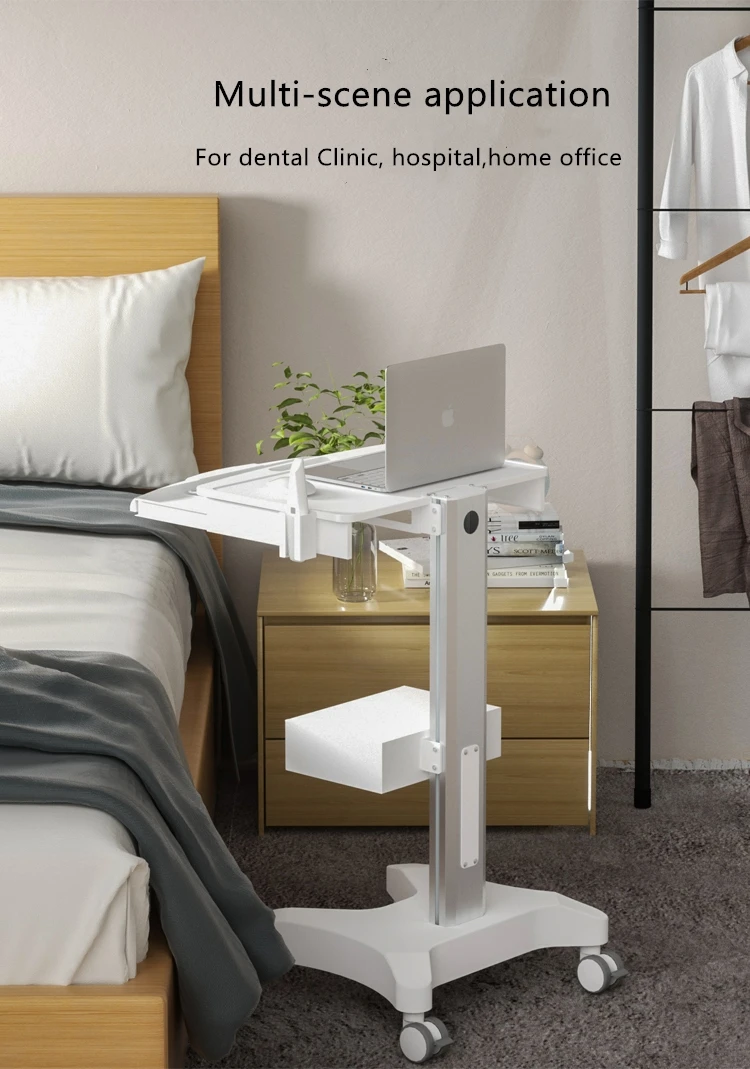 Dental Cart with Laptop Notebook - Ideal for Medical Trolleys