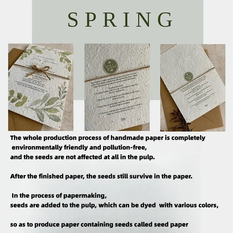 Eco-friendly Custom Thankyou Greeting Plantable Seedpaper Cards