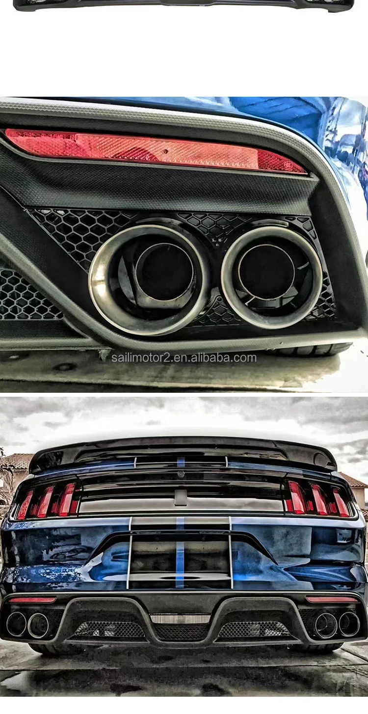Carbon Fiber Car Rear Diffuser Lip For Ford Mustang 2015-2017 - Buy ...