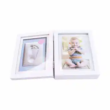 Newborn Children Gift 12x18cm Shadow Box Double Wooden Baby Handprint ...