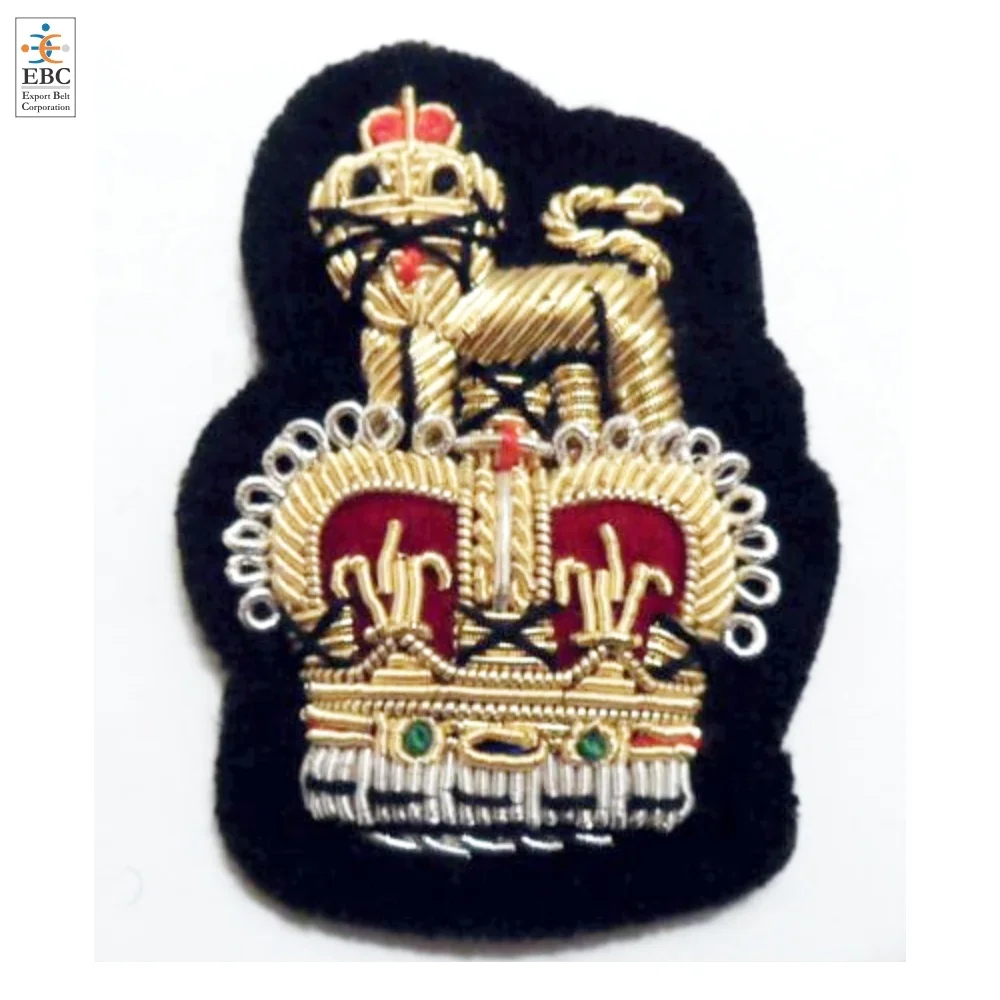 Gestickte Wappen - Crown Bullion Hand Embroidery Patches
