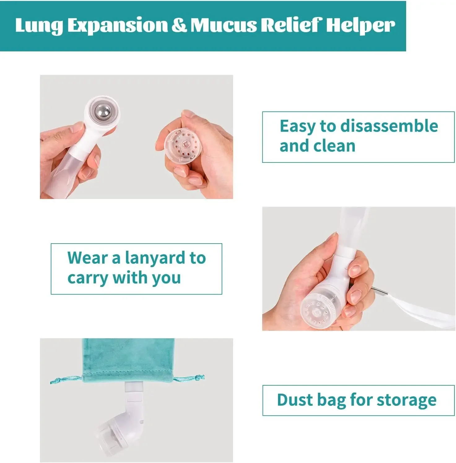 Portable Incentive Spirometer For Lung Expansion & Mucus Clearance