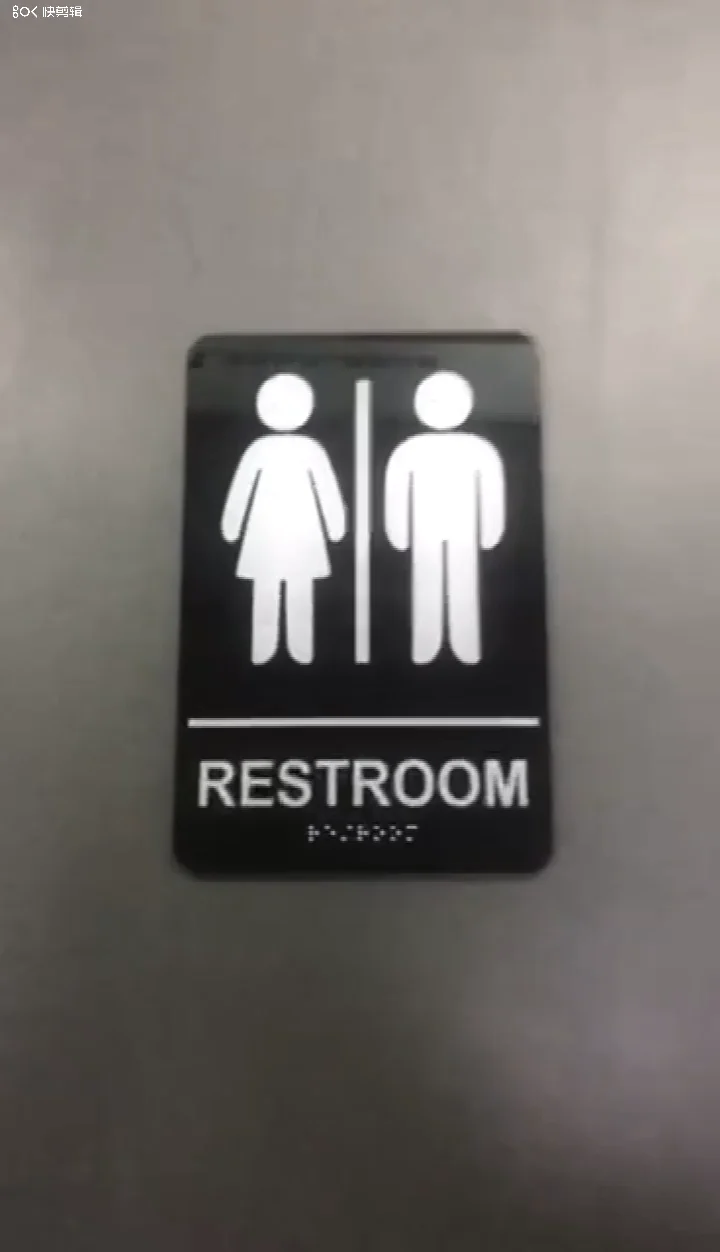 Unisex Braille Restroom Sign - Blue Bathroom Sign With Double Sided ...