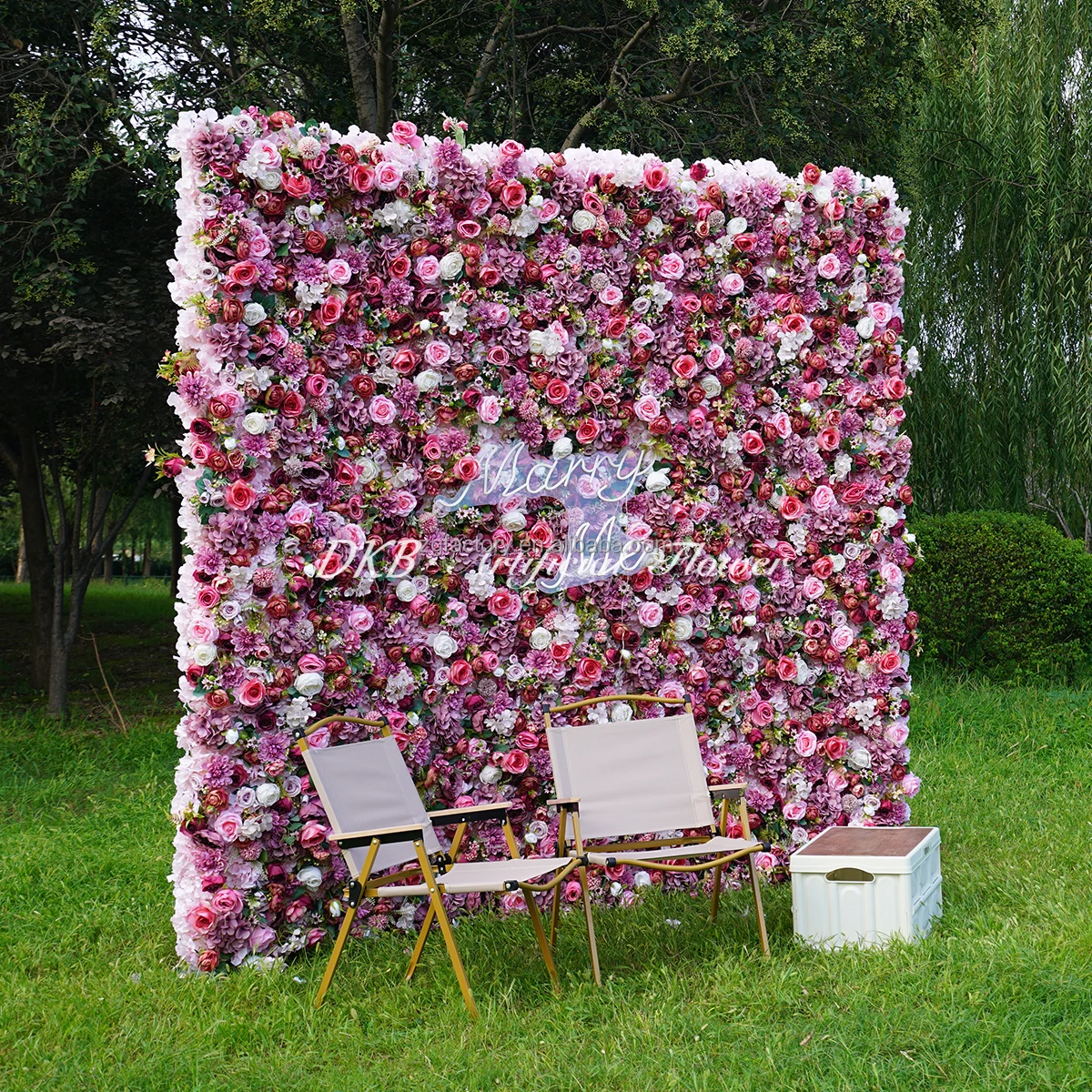Dkb High Quality Silk Floral Panel Custom 5d/8d Artificial Rose Flower ...