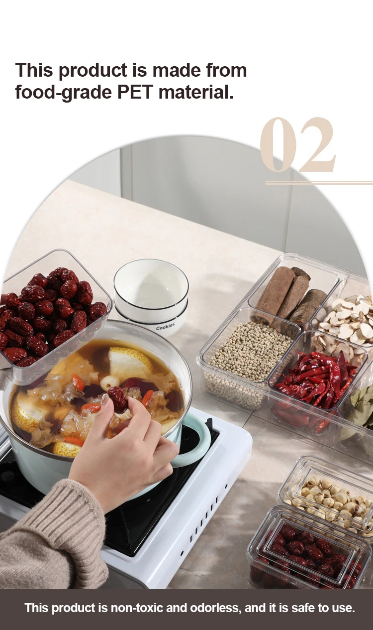 Portable 6 Compartment Clear Snack Containers - Kids Snack Box