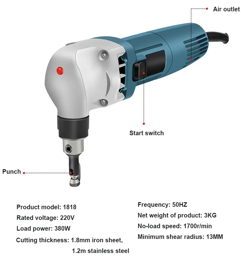Electric Scissor Metal Sheet Cutter - 500W Cutting Capacity