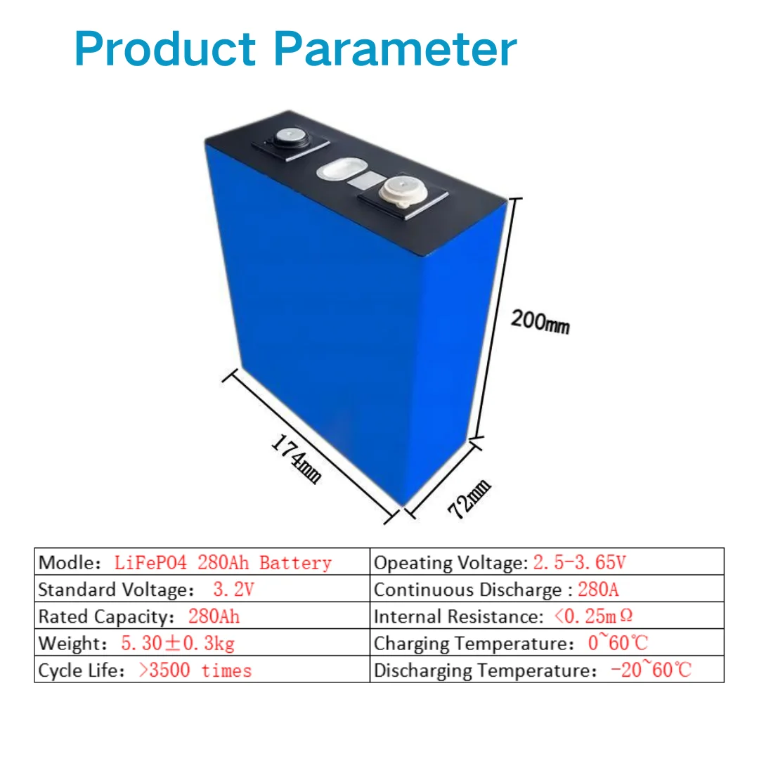 280 10000 Cycle Life Prismatic Solar Battery Cell Lifepo4 280 ...