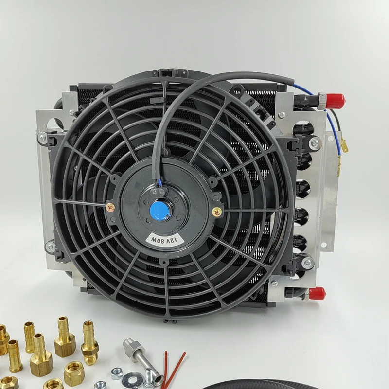 Transmission Oil Cooler Fan Tube Fin Oil Cooler with Fans Dual Pass ...