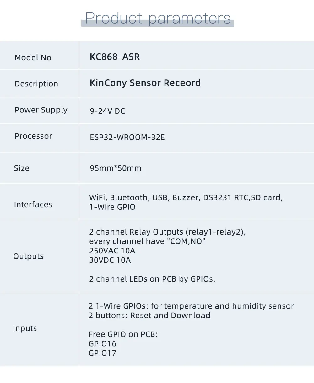 KC868-ASR ESP32 SD Card DS3231 RTC Temperature Humidity Sensor Wifi ...