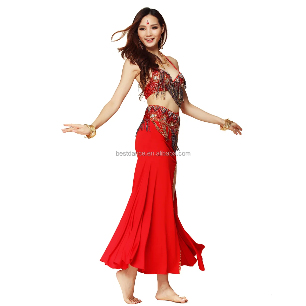 Bellydance Sexy Belly Dance Handmade Bead Costume Outfit Set Bra Belt ...
