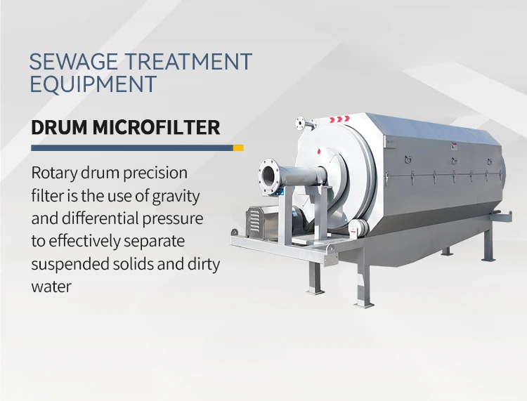 Stainless Steel Sewage Treatment Plant - Rotary Drum Filter