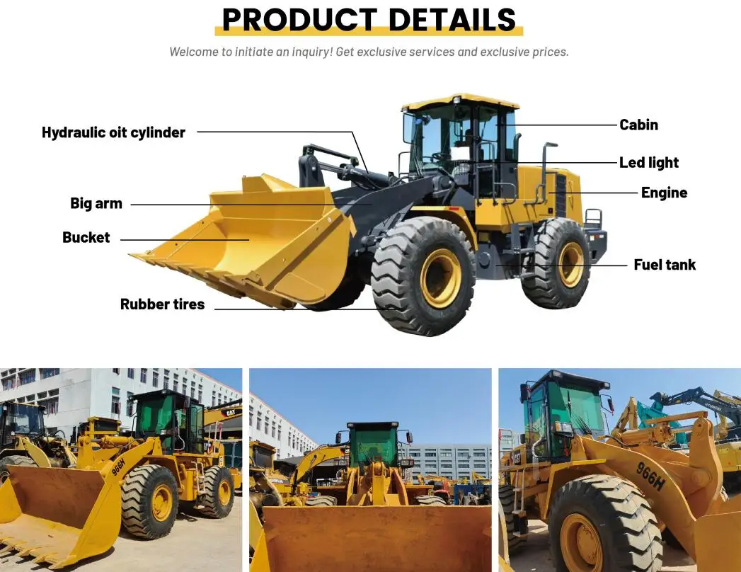 Used CAT 966H Front Wheel Loader 4x4 Caterpillar 966H 5ton Loaders for ...