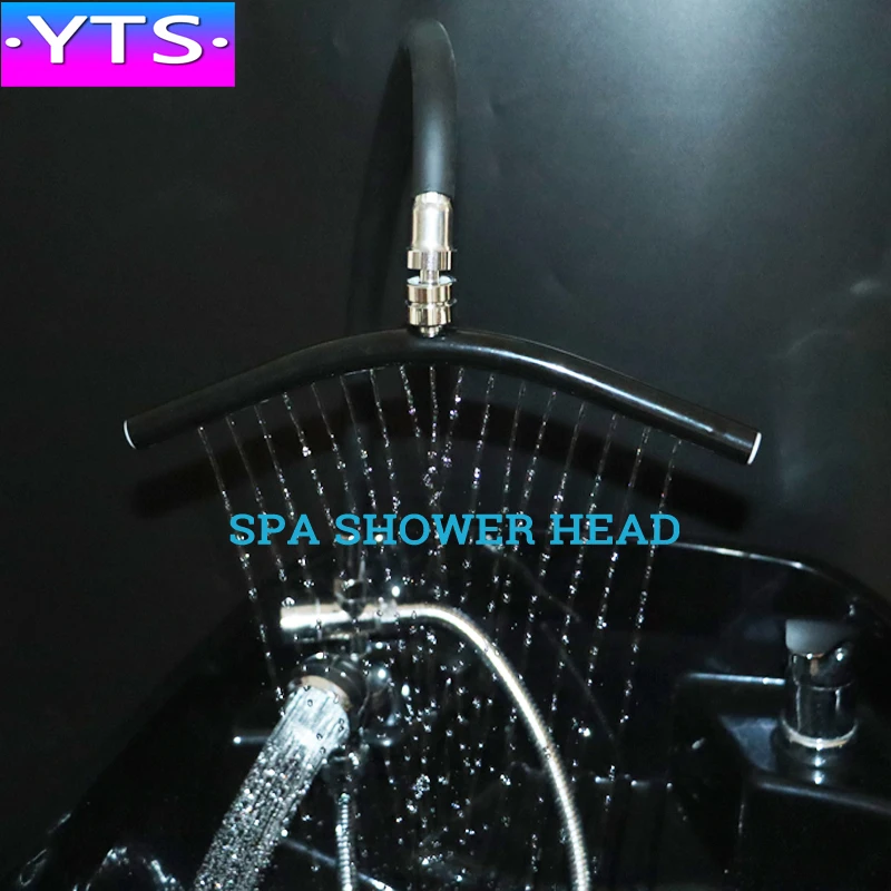 Salon Shampoo Chair With Spa Waterfall Head Therapy And Curved Shower ...