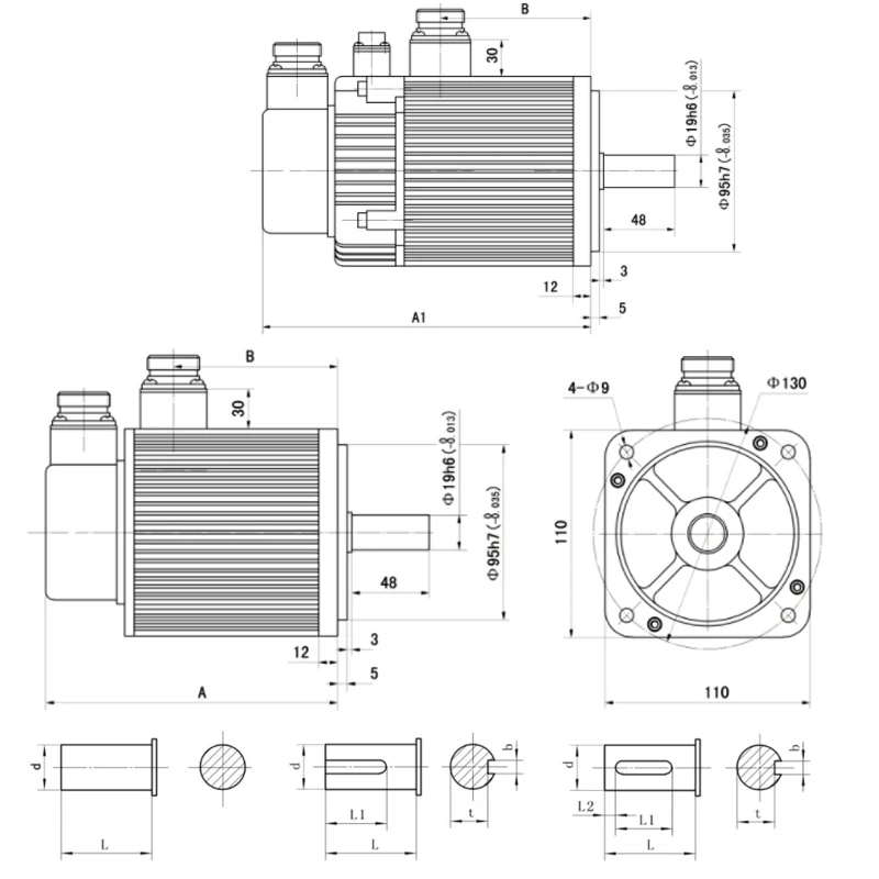 110SY-M05030 1.5KW AC Servo Motor for CNC Router Efficiency