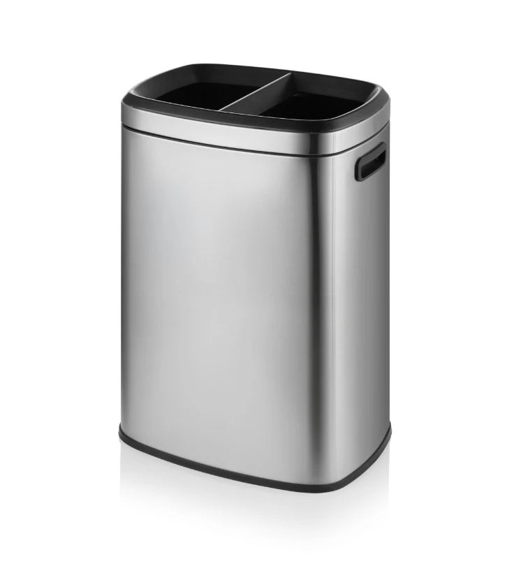 48L Large Double Classify Recycling Bin Without Lid Stainless Steel ...