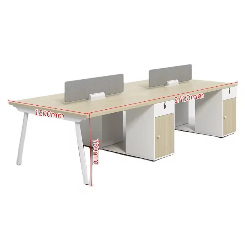 Modular Officeworks Table 1.4 Meter Steel Frame Wood Tabletop Modern ...