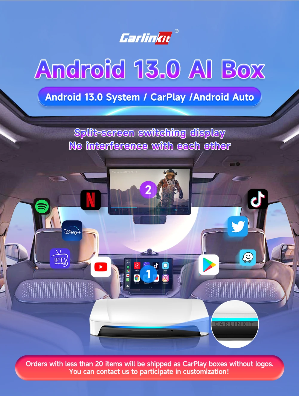 Custom Carlink Tbox Uhd Hdmi Output Usb Port Android 13 Auto Adapter ...