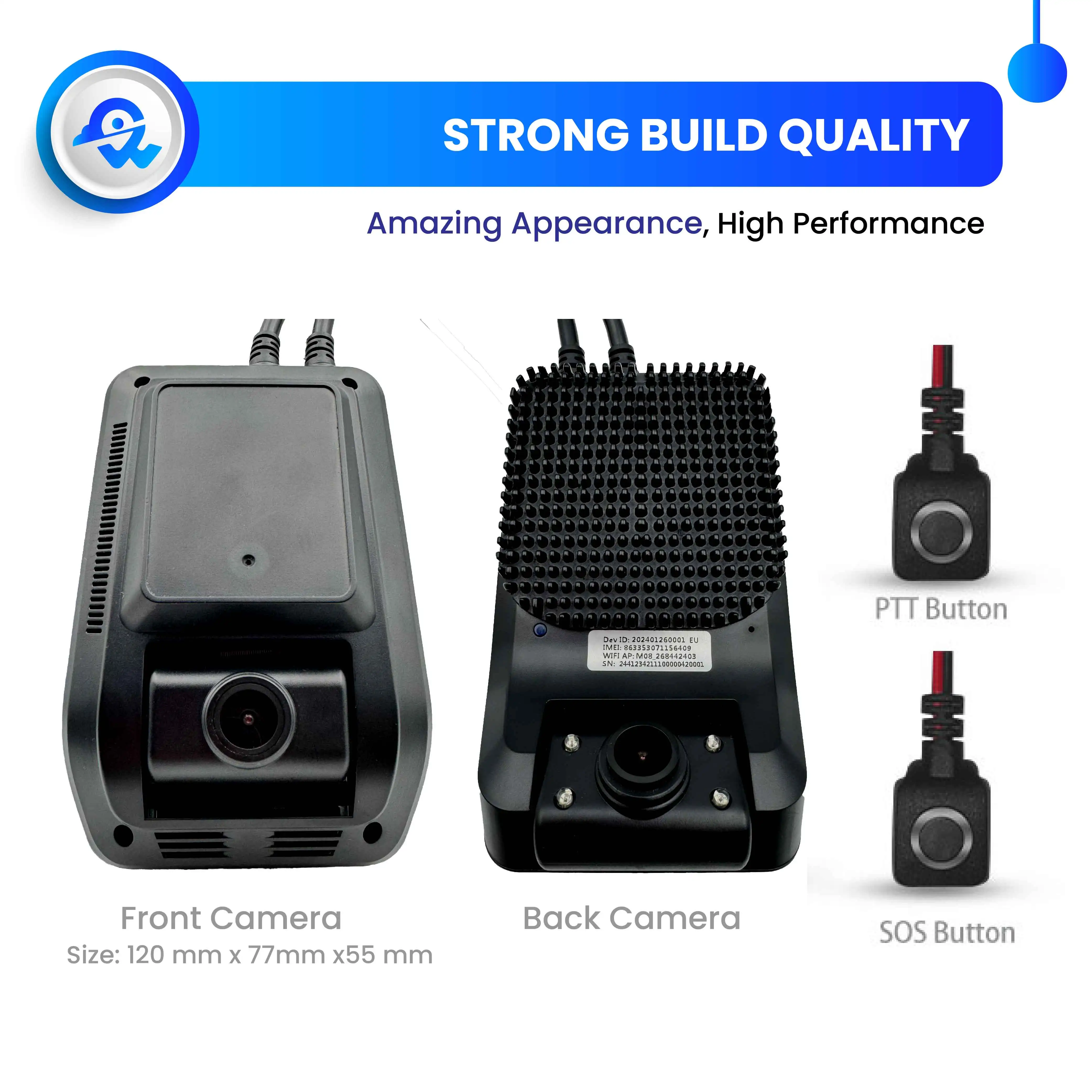 Lte Black Box Truck Dual Lens Camera USB Front and Rear Dashcam Voiture ...