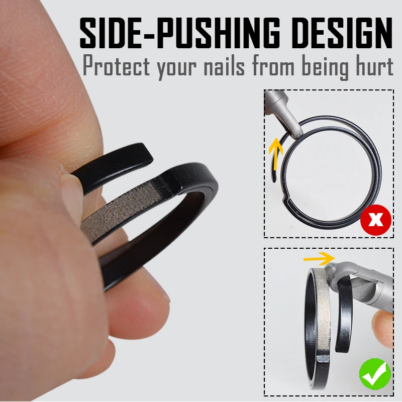 Multiple Sizes Split Side Pushing Key Rings Dog Tag Ring Edc Keychain ...