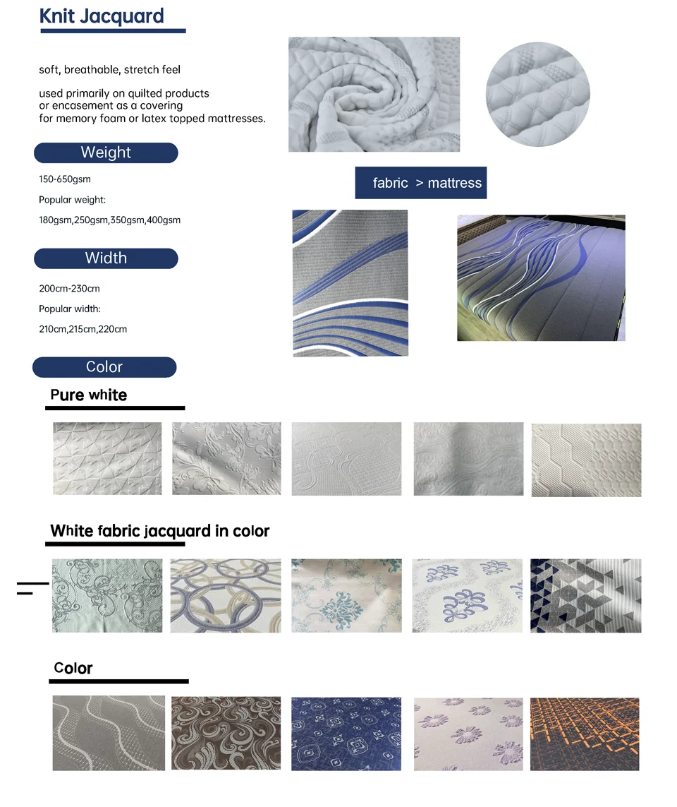 Breathable 100% Polyester Mattresses Ticking Fabric Knitted Mattress ...