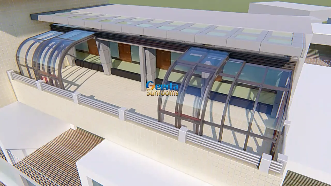Telescopic Sunrooms Conservatory Orangery Curved Retractable Roof ...