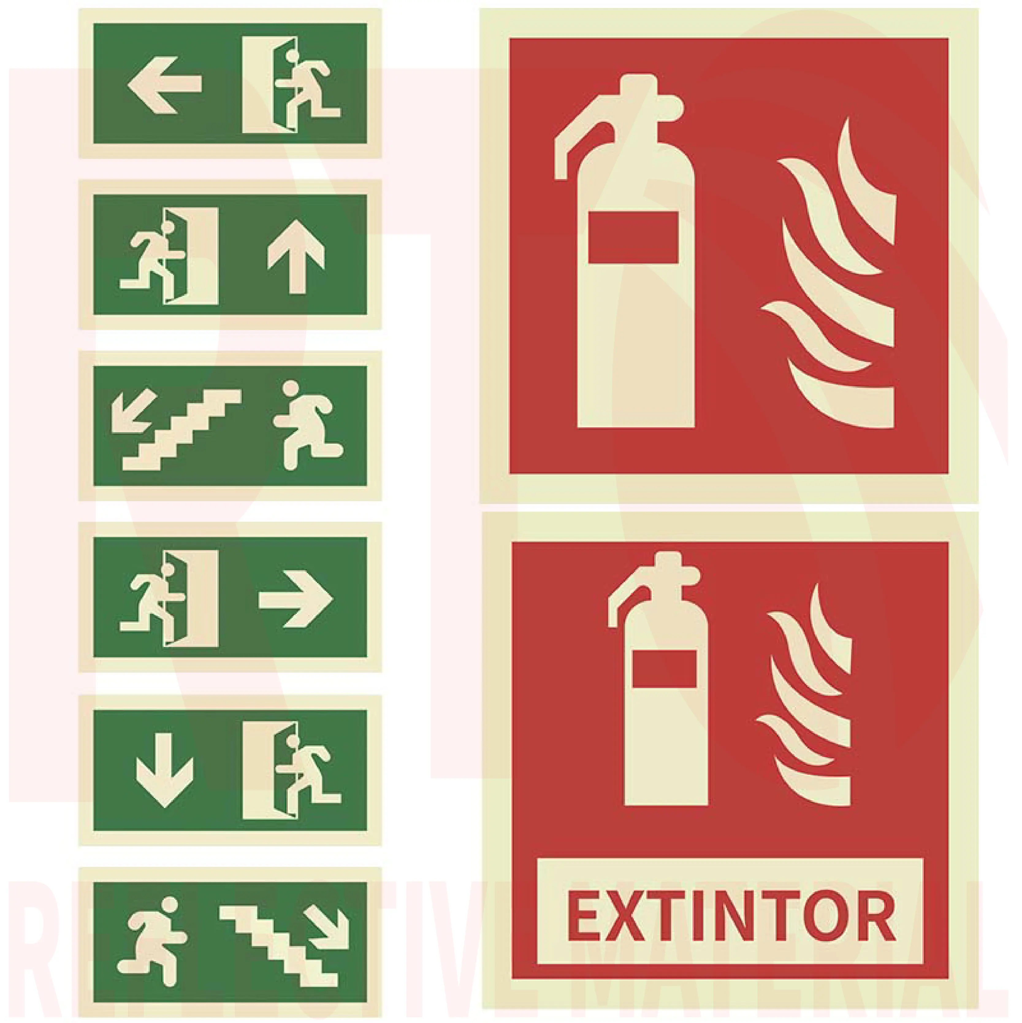 Luminous Emergency Guide Exit Signs Reflective Sheeting Stickers Glow ...