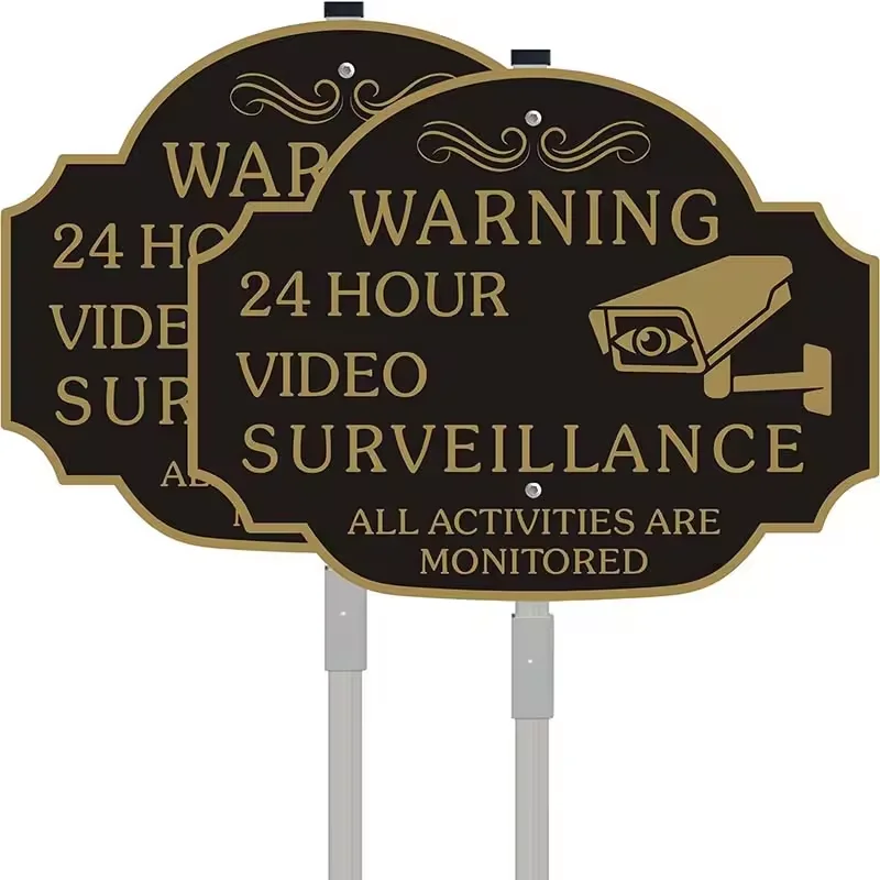 24-Hour Video Surveillance Signage Traffic Signs to Monitor All ...