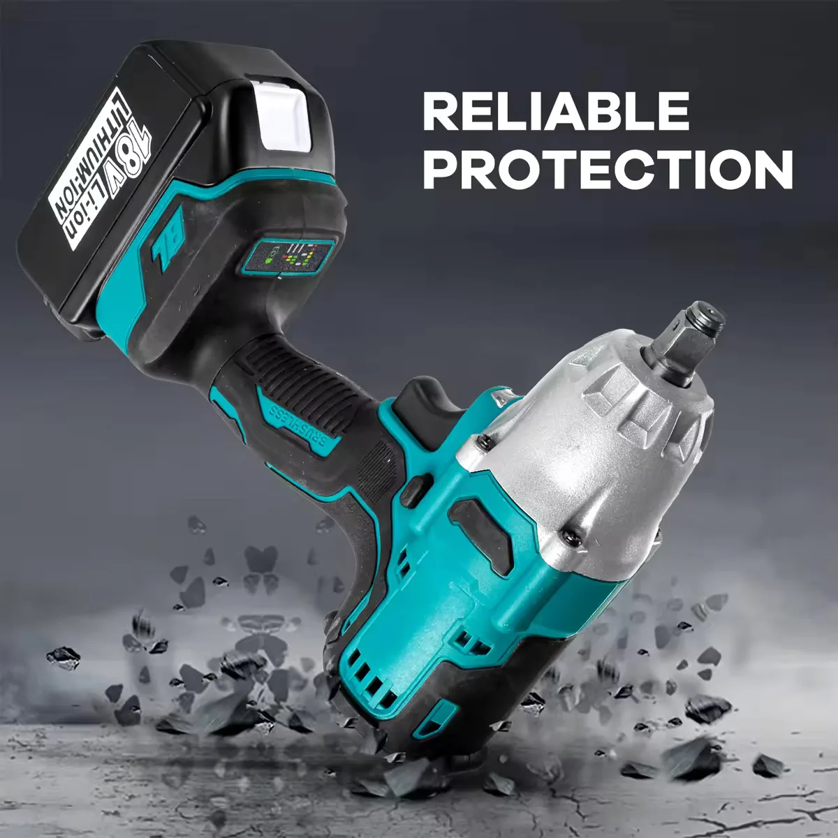 21V Lithium Battery Electric Torque Wrench 500Nm Multifunctional DIY ...